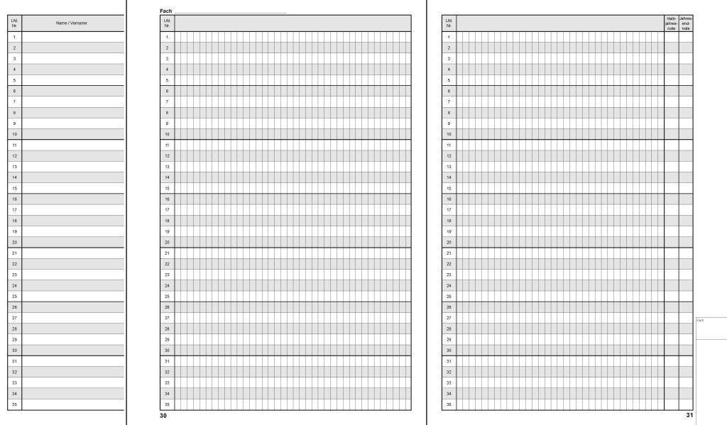 Amtliches Notenbuch für den Freistaat Sachsen, für 10 Fächer, mit Kop