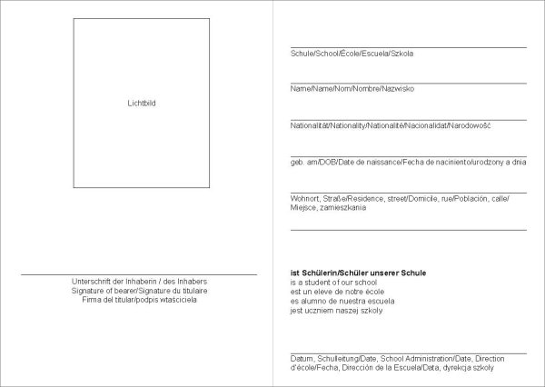Schülerausweis Berufsschüler, - BSN SPREMBERG - Fachverlag für Schule