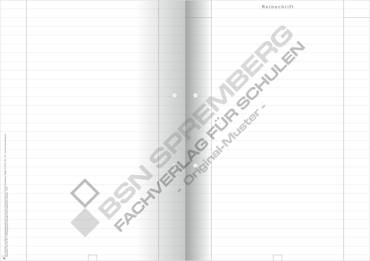 Prüfungspapier Hüllbogen A3 Reinschrift gefalzt liniert Klausurbogen