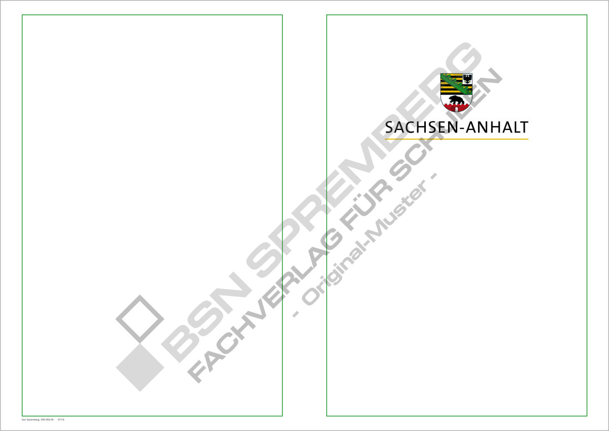 Bogen für Zeugnisdruck, Wappen mittig, Rahmen auf Vorder- u. Rückseit